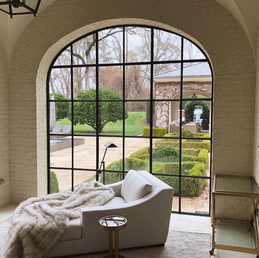 Steel and Glass Arched Windows by Womack Iron