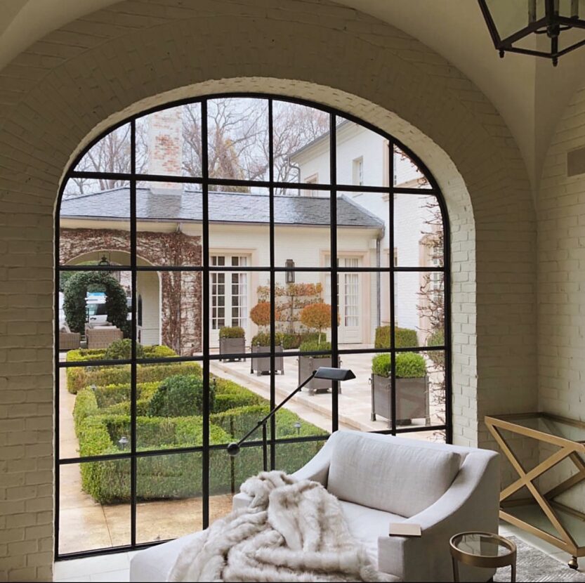 Steel and Glass Arched Windows by Womack Iron