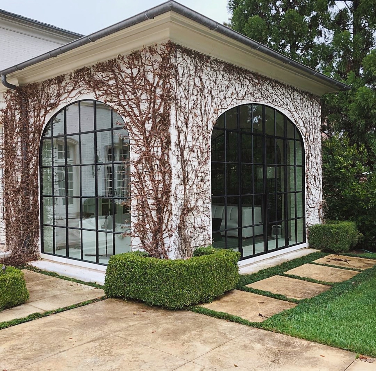 Steel and Glass Arched Windows by Womack Iron